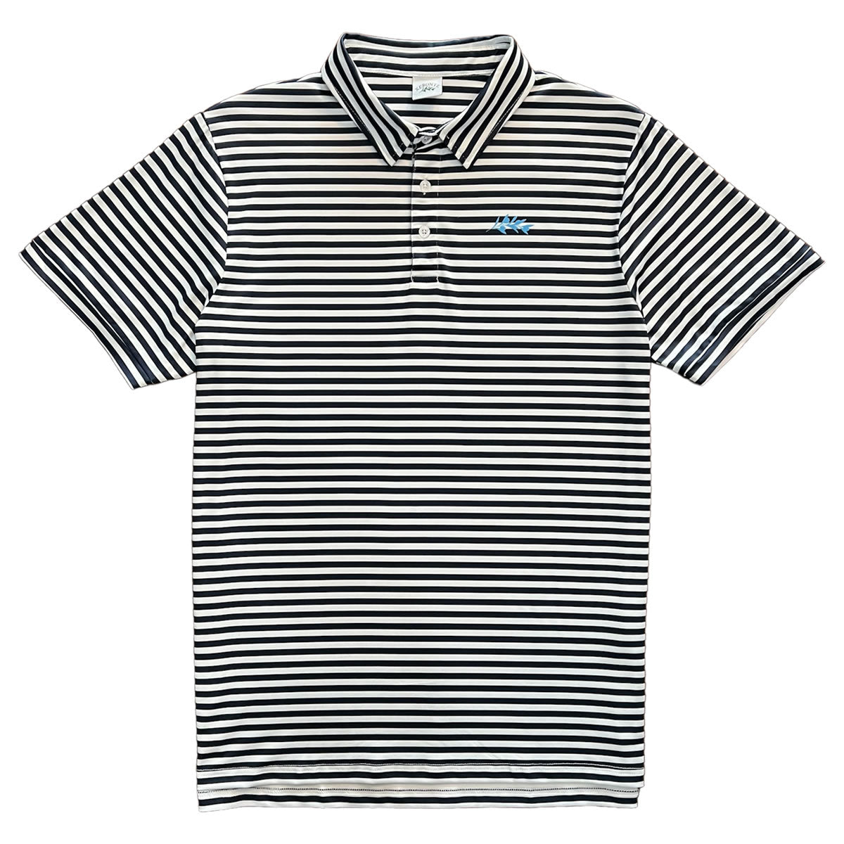 Classic Men's Navy Blue and White Striped Polo Golf Shirt – xeronte