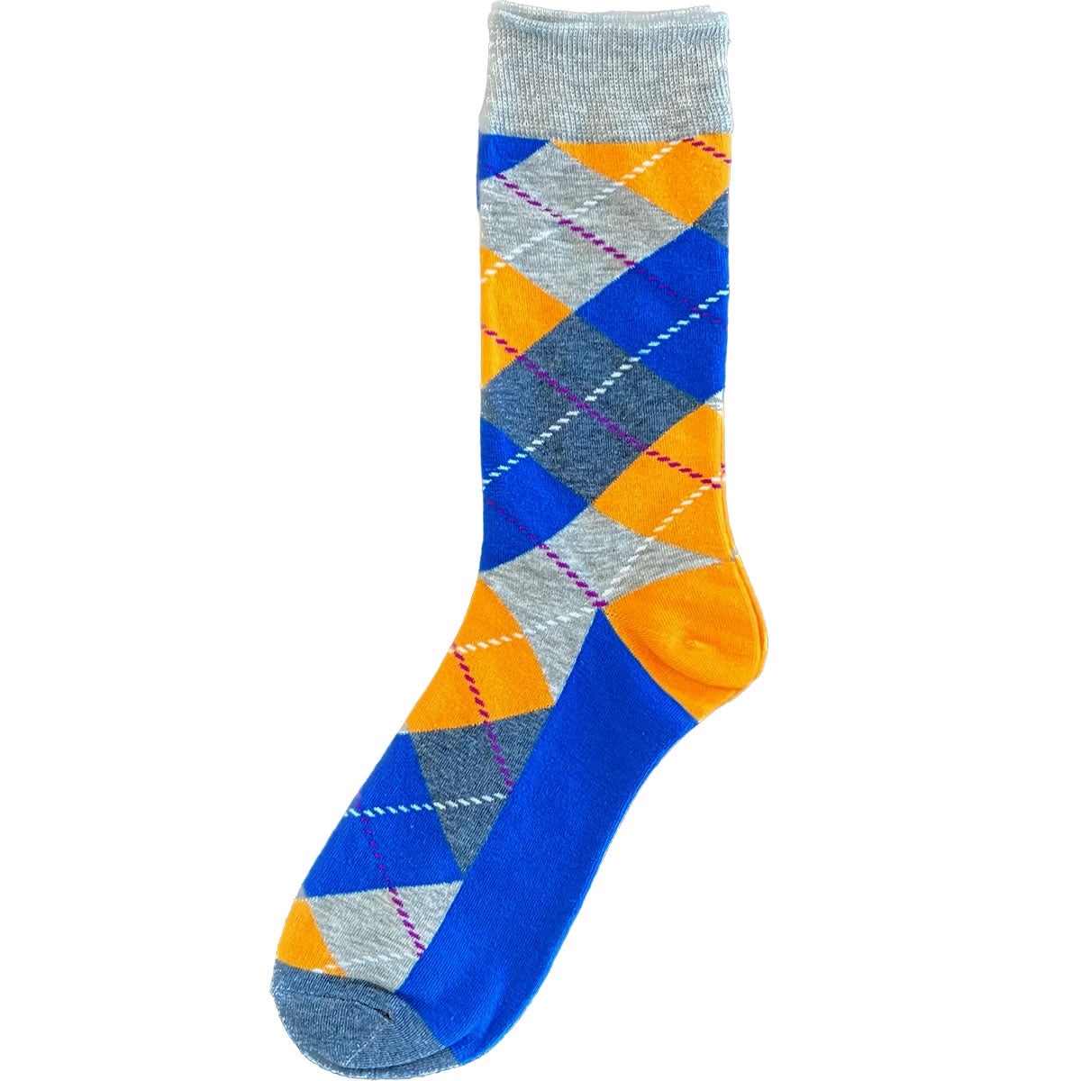 Blue And Yellow Argyle Mens Crew Socks – xeronte